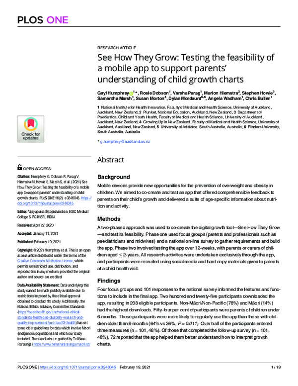 (PDF) See How They Grow: Testing the feasibility of a mobile app to ...