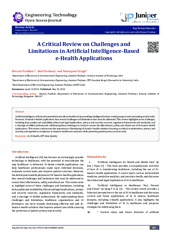 (PDF) A Critical Review on Challenges and Limitations in Artificial ...