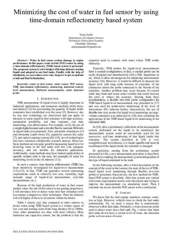 (PDF) Minimizing the cost of water in fuel sensor by using time-domain ...