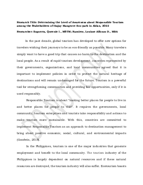 (PDF) Research Title: Determining the Level of Awareness about ...