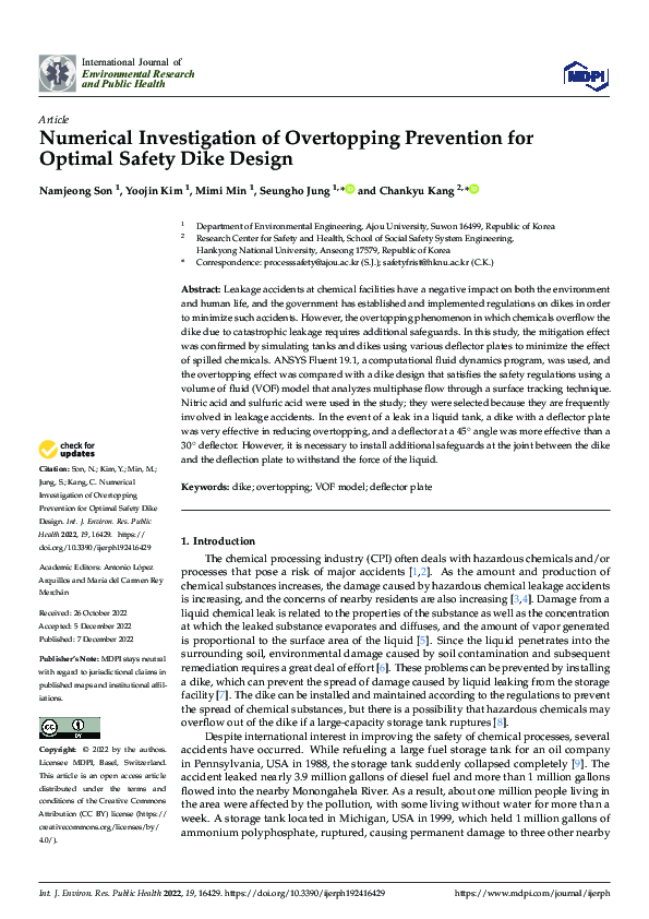(PDF) Numerical Investigation of Overtopping Prevention for Optimal Safety Dike Design