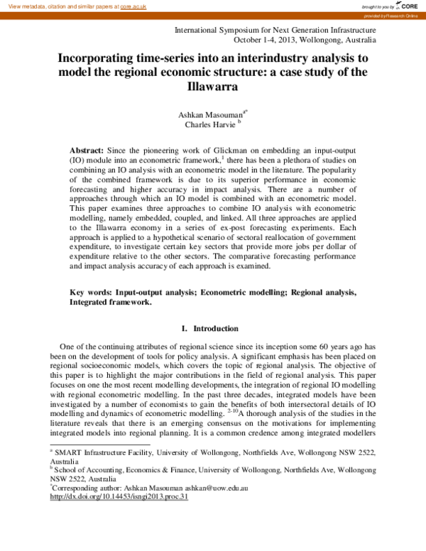 (PDF) Incorporating Time-Series Into an Interindustry Analysis to Model ...