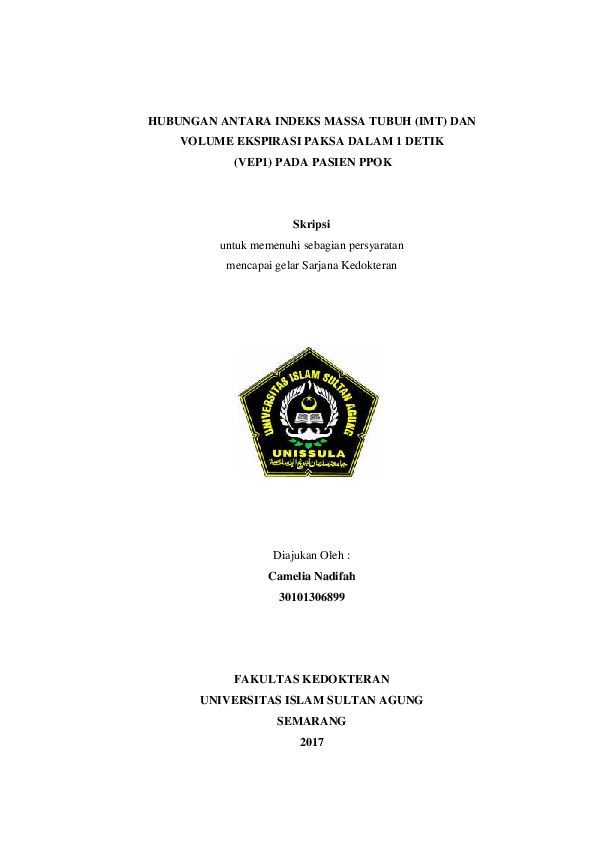 (PDF) Hubungan Antara Indeks Massa Tubuh (Imt) Dan Volume Ekspirasi ...