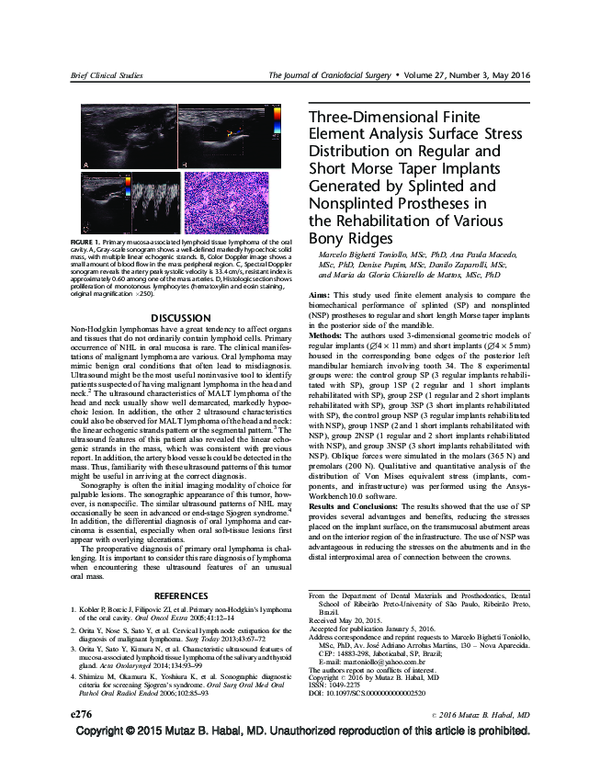 Pdf Three Dimensional Finite Element Analysis Surface Stress Distribution On Regular And Short