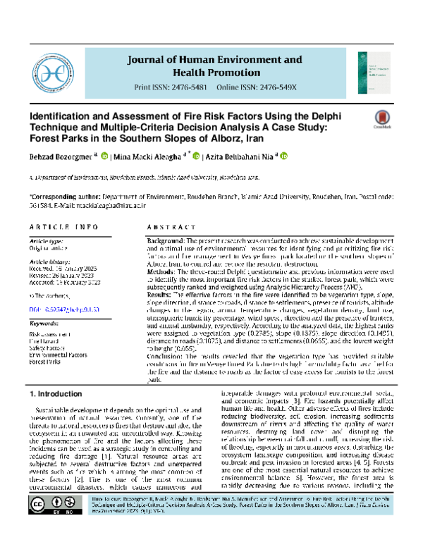 (PDF) Identification and Assessment of Fire Risk Factors Using the Delphi Technique and Multiple ...