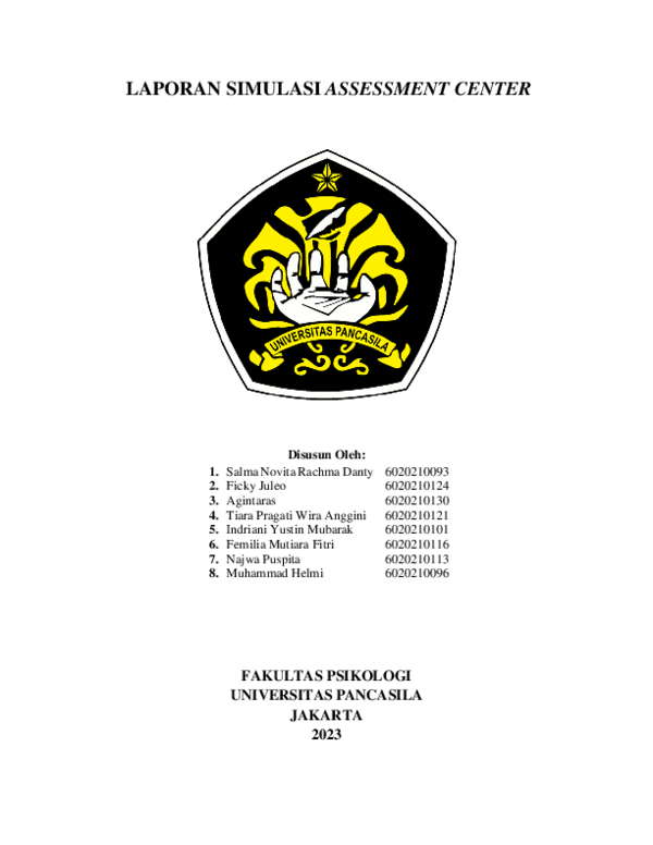 (PDF) LAPORAN SIMULASI ASSESSMENT CENTER | Muhammad helmi athallah ...