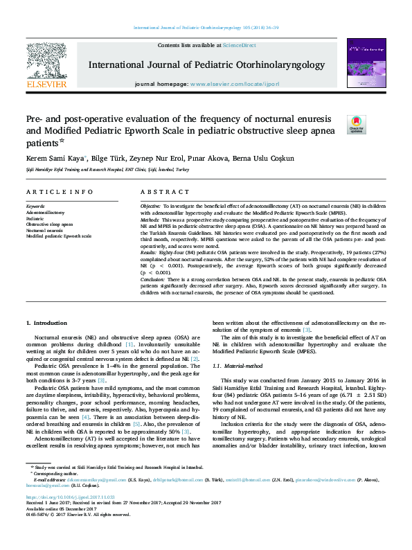 (PDF) Pre- and post-operative evaluation of the frequency of nocturnal ...