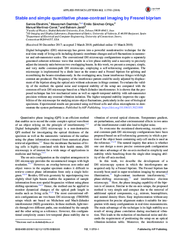 (PDF) Stable and simple quantitative phase-contrast imaging by Fresnel ...