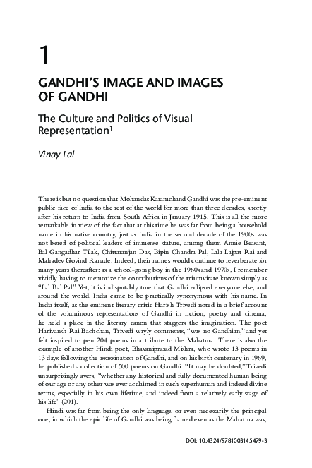 (PDF) Gandhi's Images and Images of Gandhi: The Culture and Politics of ...