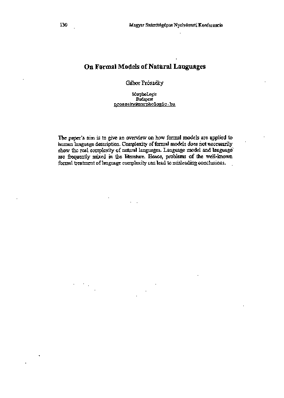 (PDF) On formal models of natural languages