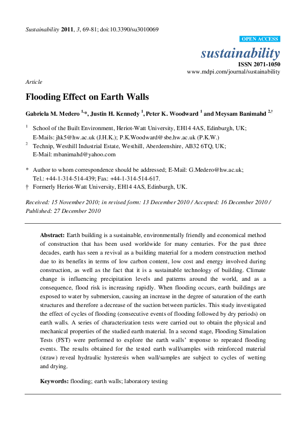 (PDF) Article Flooding Effect on Earth Walls