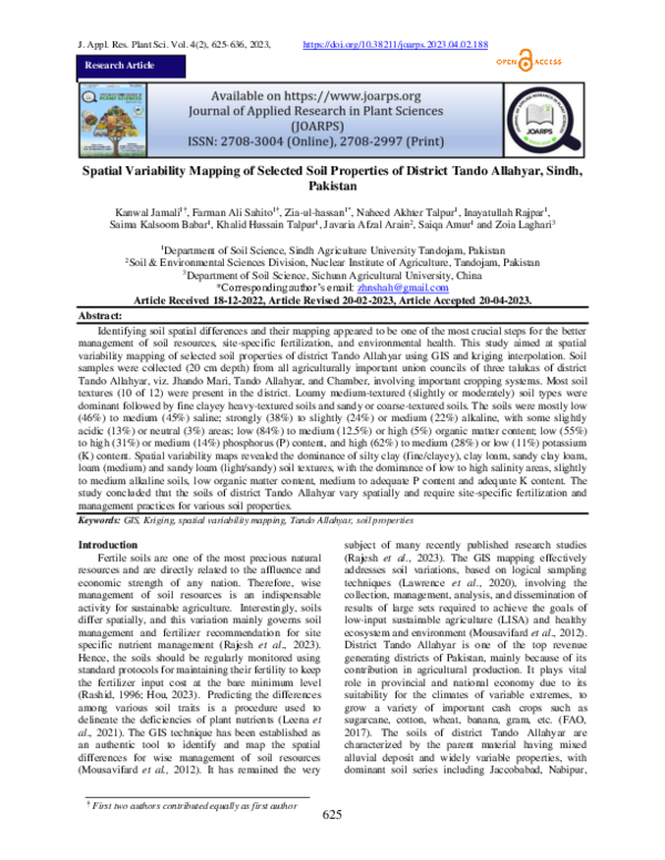 (PDF) Spatial Variability Mapping of Selected Soil Properties of ...