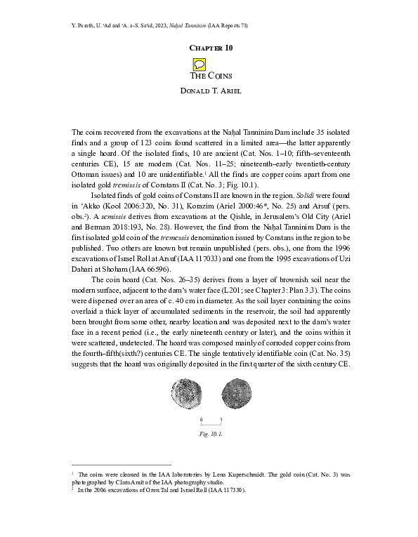 (PDF) The Coins. 2023. In Y. Porath, U. ‘Ad and ‘A. al-Salam Sa‘id. The ...