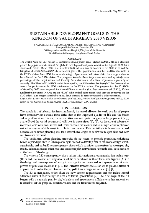 (PDF) Sustainable Development Goals in the Kingdom of Saudi Arabia’s ...