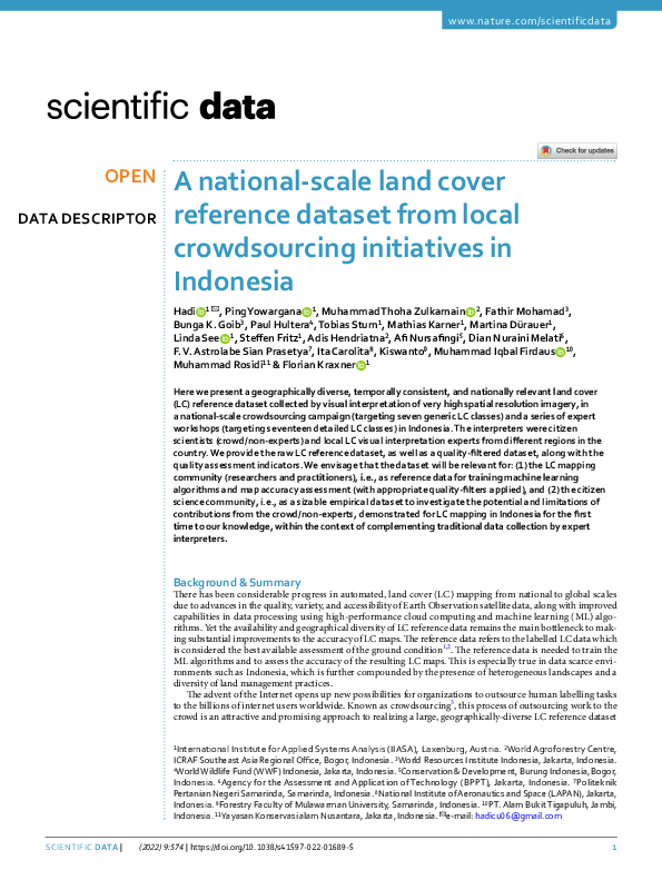 (PDF) A national-scale land cover reference dataset from local ...
