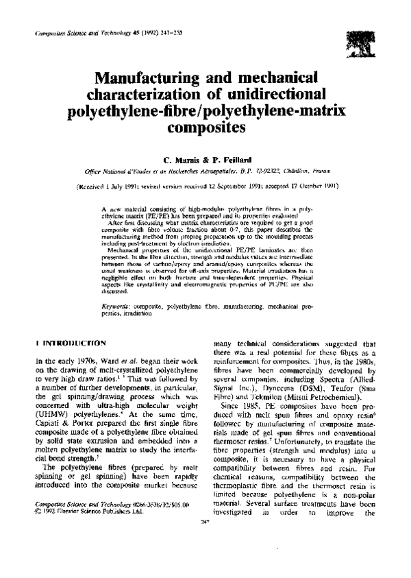 (PDF) Manufacturing and mechanical characterization of unidirectional ...