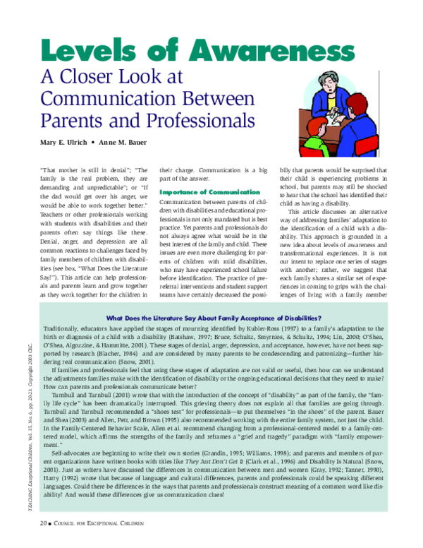 (PDF) Levels of Awareness