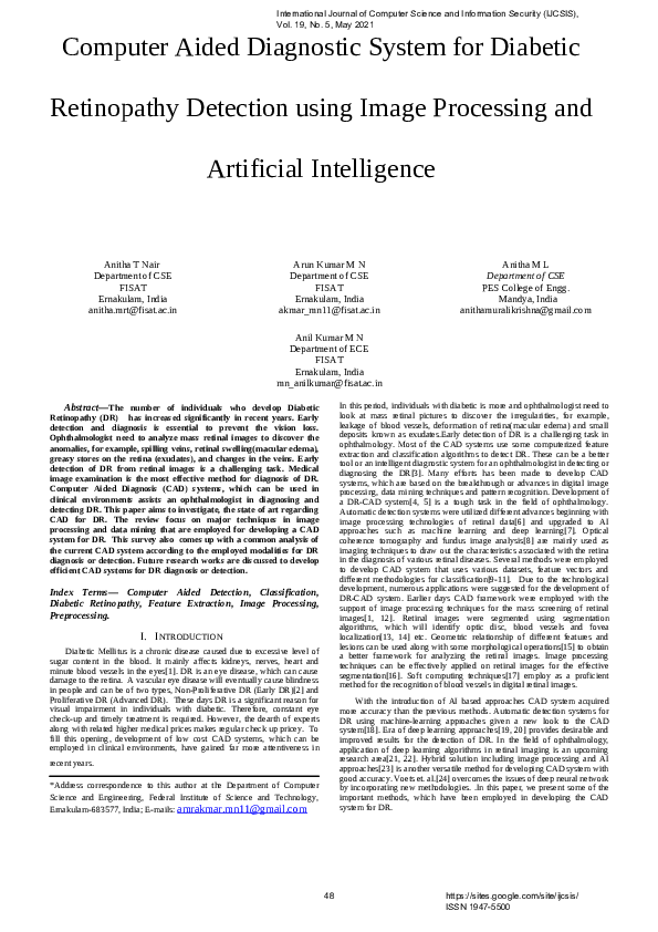 (PDF) Computer Aided Diagnostic System for Diabetic Retinopathy ...