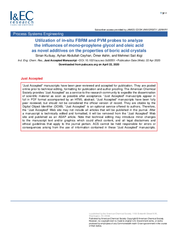 (PDF) Utilization of In Situ FBRM and PVM Probes to Analyze the ...