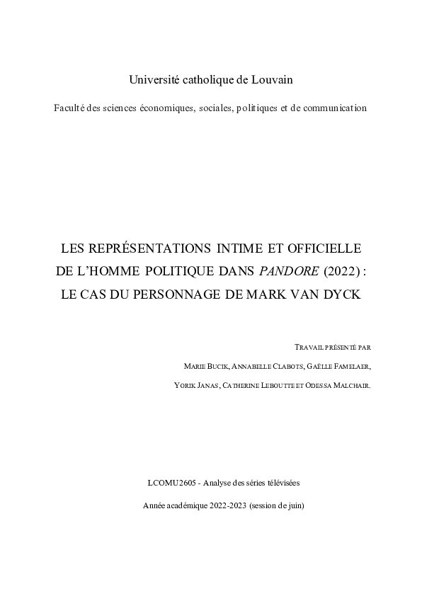 (PDF) Les représentations intime et officielle de l’homme politique ...