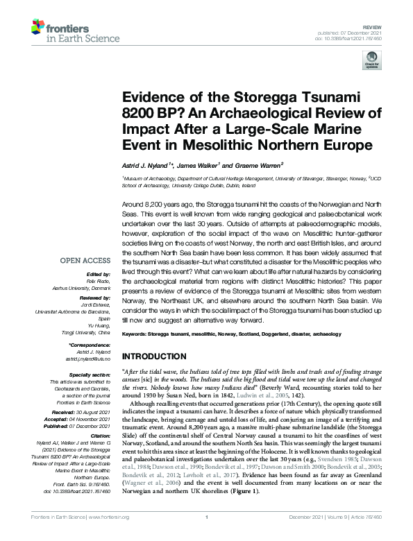 (PDF) Evidence of the Storegga Tsunami 8200 BP? An Archaeological ...