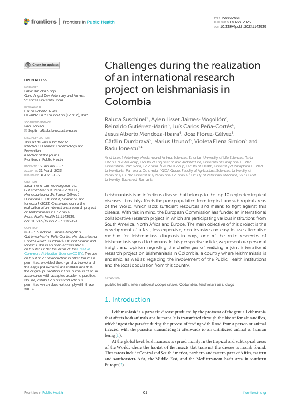 (PDF) Challenges in International Leishmaniasis Research