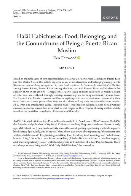 (PDF) Halāl Habichuelas: Food, Belonging, and the Conundrums of Being a ...
