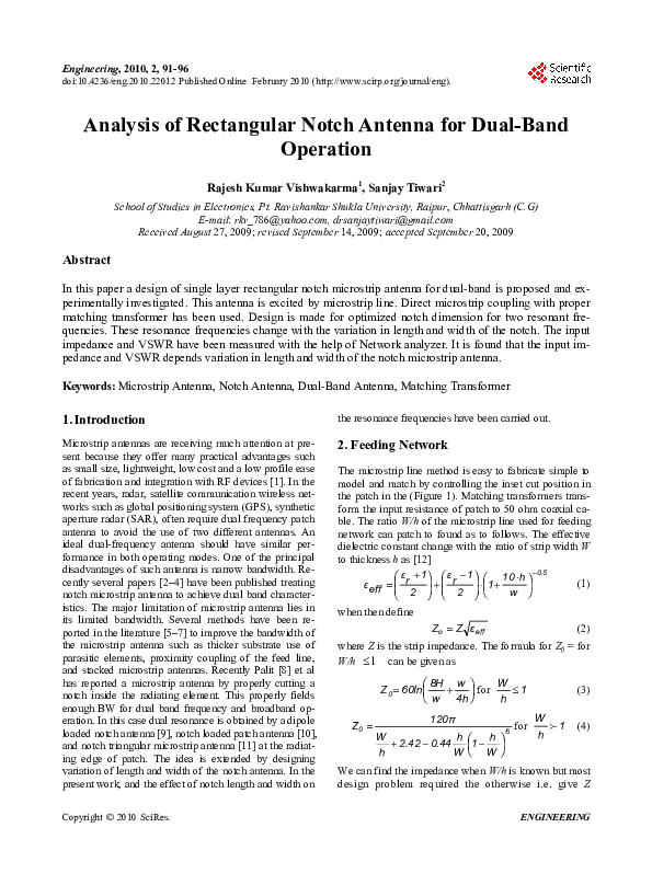 (PDF) Analysis of Rectangular Notch Antenna for Dual-Band Operation ...