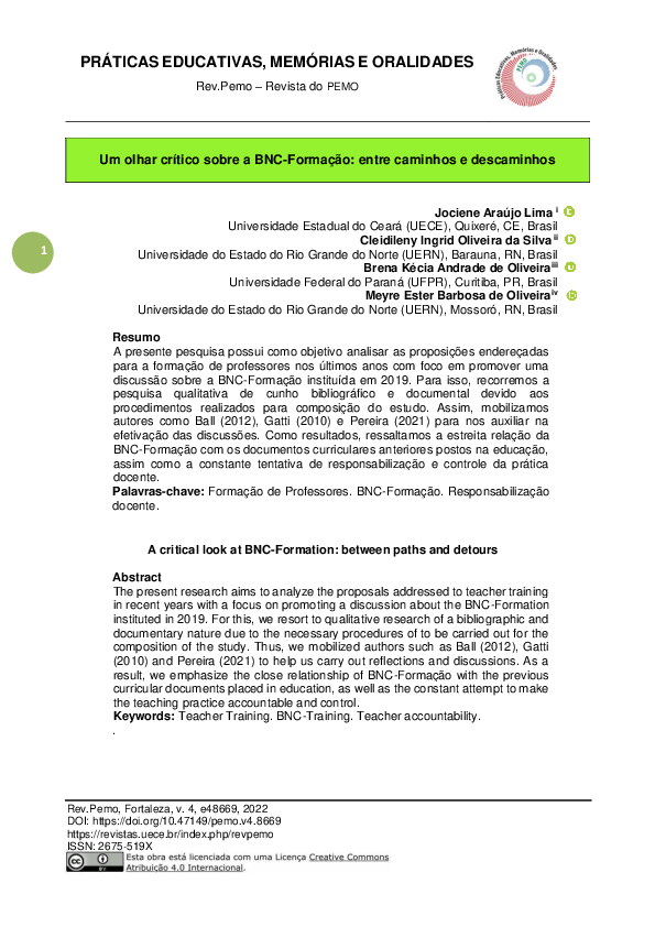 (PDF) Um olhar crítico sobre a BNC-Formação: entre caminhos e descaminhos