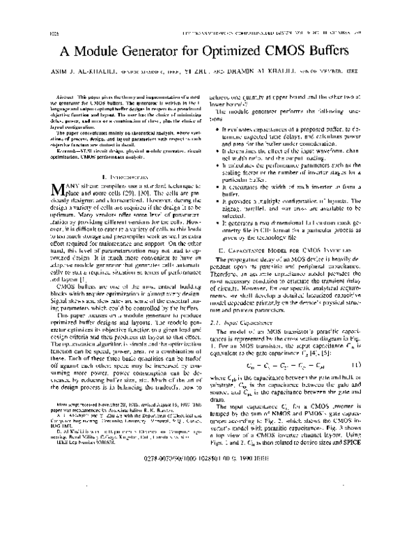 (PDF) A module generator for optimized CMOS buffers