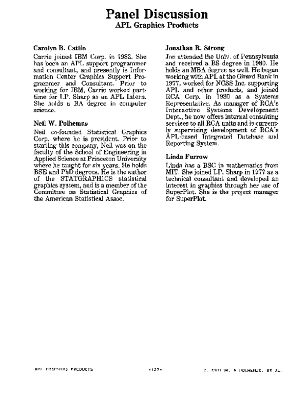(PDF) APL graphics products (panel)