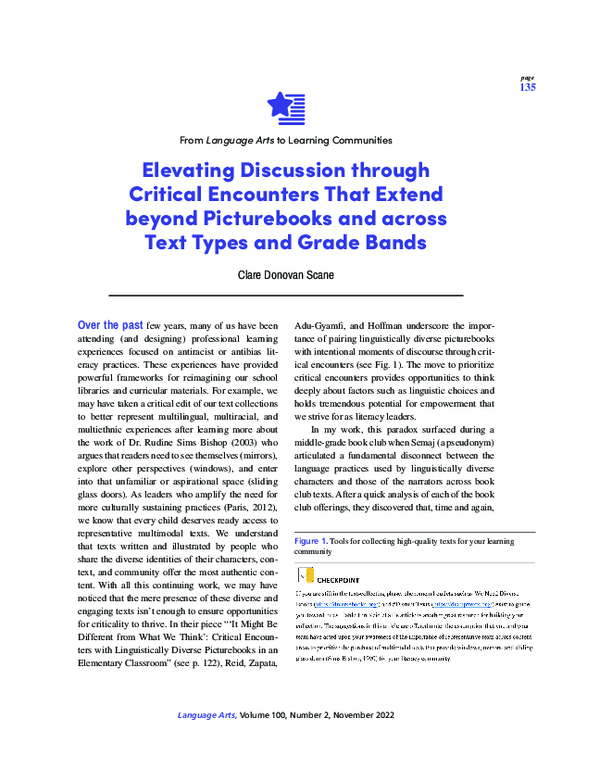 (PDF) From Language Arts to Learning Communities: Elevating Discussion ...