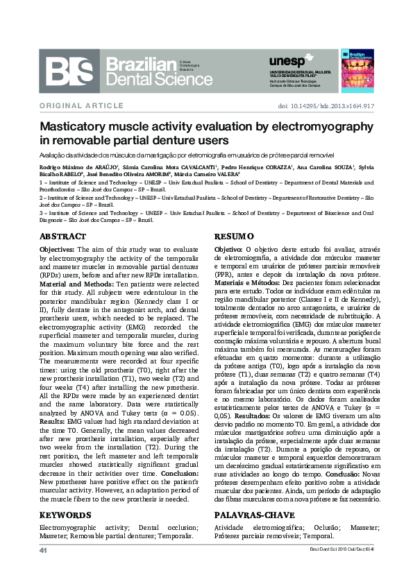(PDF) Masticatory muscle activity evaluation by electromyography in ...