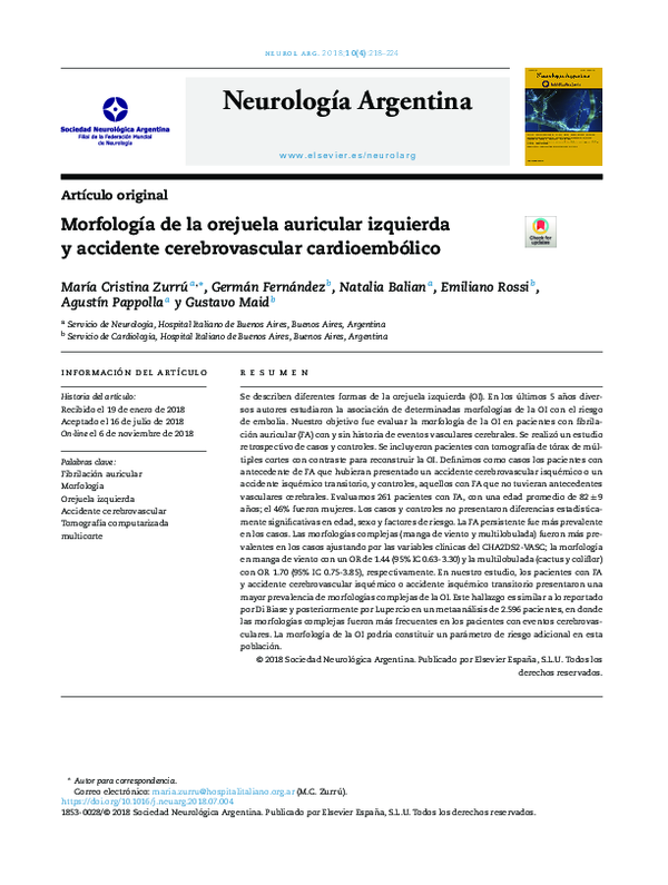 (PDF) Morfología de la orejuela auricular izquierda y accidente ...