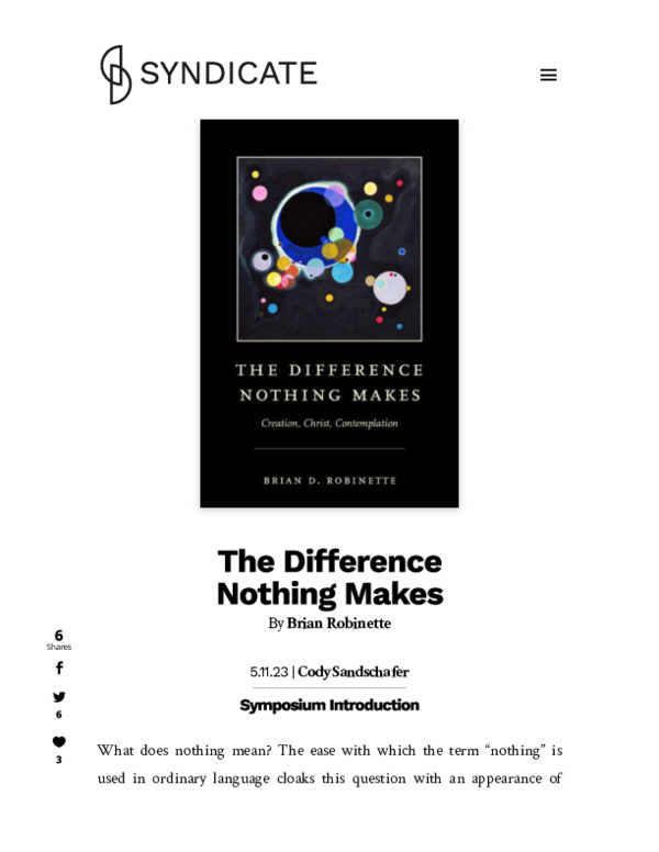 (PDF) God's Primal, ex nihilo "Yes." Review of Brian Robinette, The ...