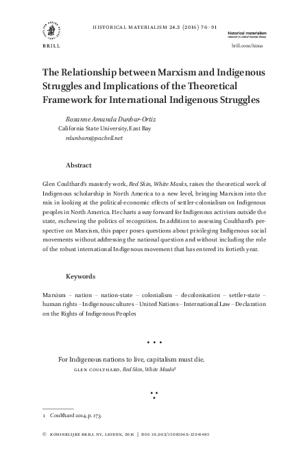 (PDF) The Relationship between Marxism and Indigenous Struggles and ...