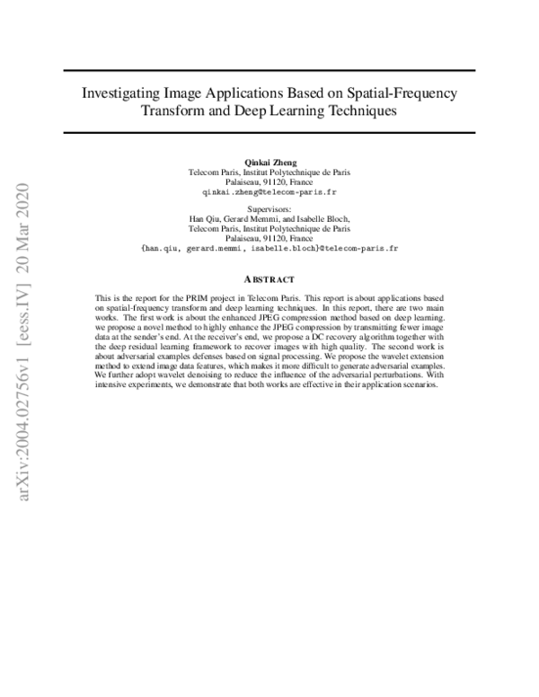 (PDF) Investigating Image Applications Based on Spatial-Frequency Transform and Deep Learning ...