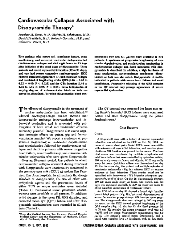 (PDF) Cardiovascular Collapse Associated with Disopyramide Therapy