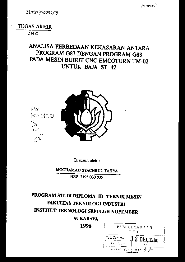 (PDF) Analisa Perbedaan Kekasaran Antara Program G87 Dengan Program G88 Pada Mesin Bubut CNC ...