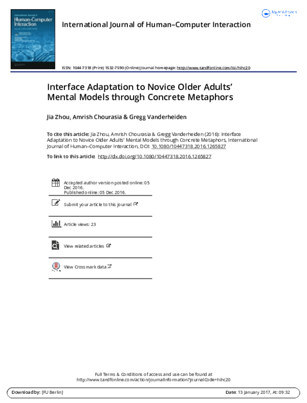 (PDF) Interface Adaptation to Novice Older Adults’ Mental Models ...