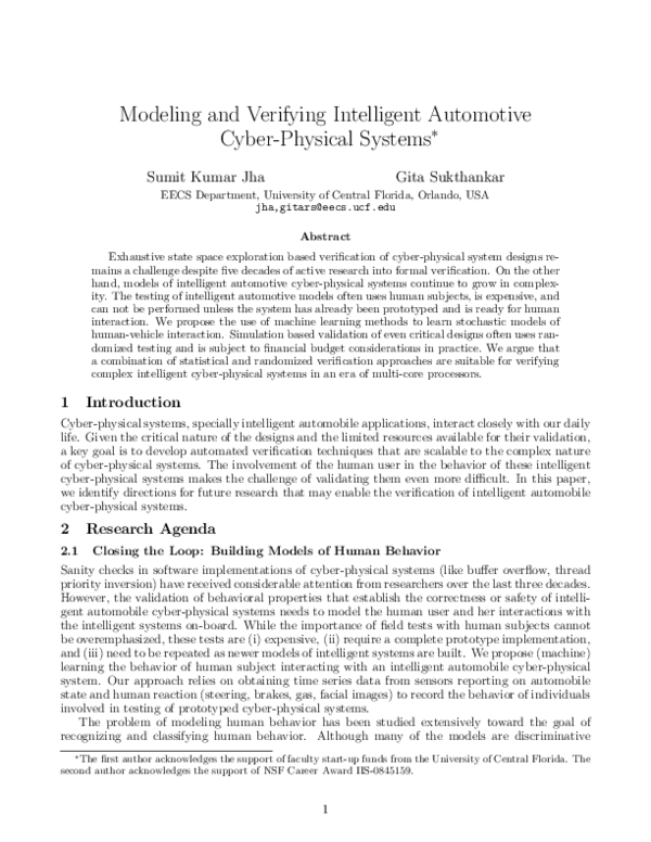 (PDF) Modeling and Verifying Intelligent Automotive Cyber-Physical ...