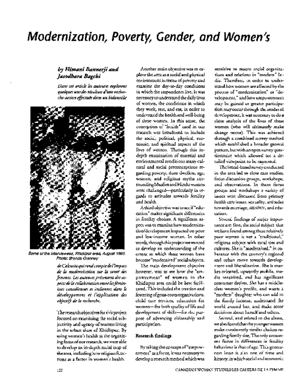 (PDF) Modernization, Poverty, Gender, and Women's Health in Calcutta's ...