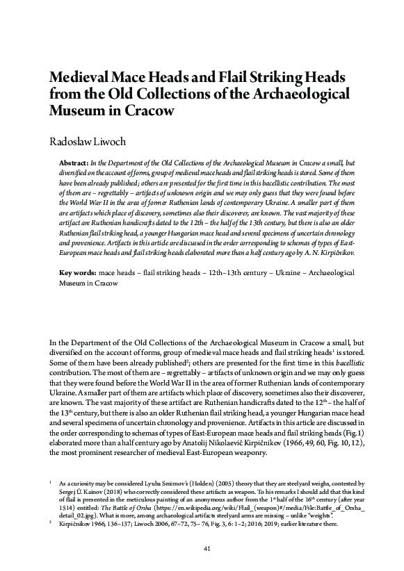 (PDF) Medieval Mace Heads and Flail Striking Heads from the Old ...