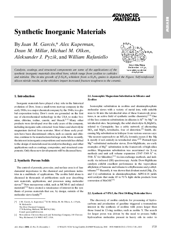 (PDF) Synthetic Inorganic Materials