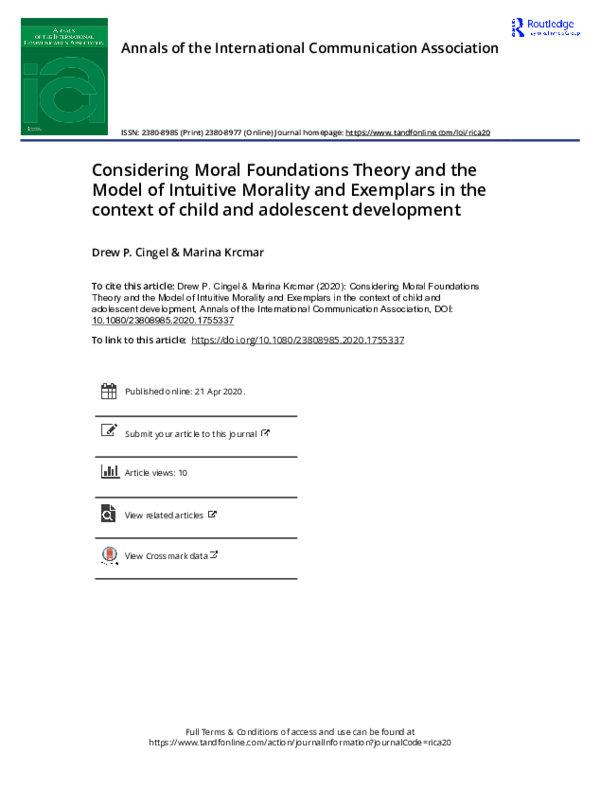 (PDF) Considering Moral Foundations Theory and the Model of Intuitive ...