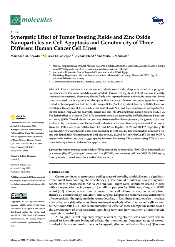 (PDF) Synergetic Effect of Tumor Treating Fields and Zinc Oxide ...