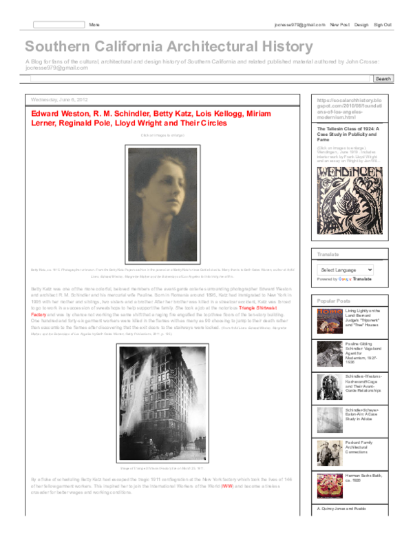 (PDF) Edward Weston, R. M. Schindler, Betty Katz, Lois Kellogg, Miriam ...