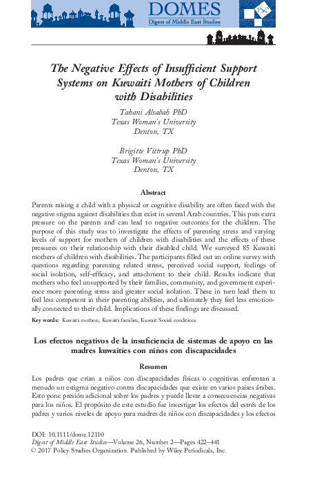 (PDF) The Negative Effects of Insufficient Support Systems on Kuwaiti ...