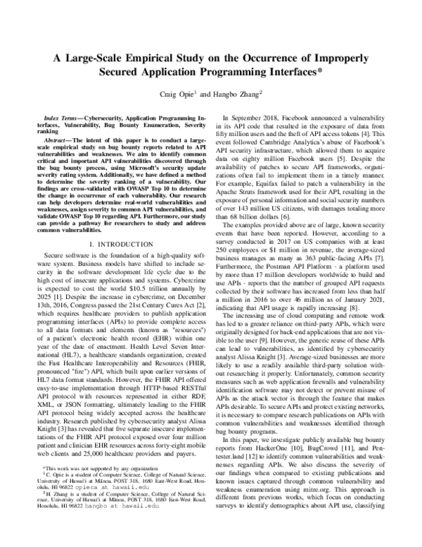 (PDF) A Large-Scale Empirical Study on the Occurrence of Improperly Secured Application ...