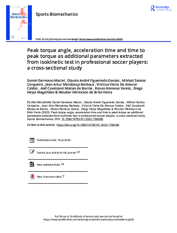 (PDF) Peak torque angle, acceleration time and time to peak torque as ...